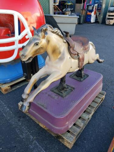 KIDDIE RIDE HORSE LEATHER SADDLE RIDER