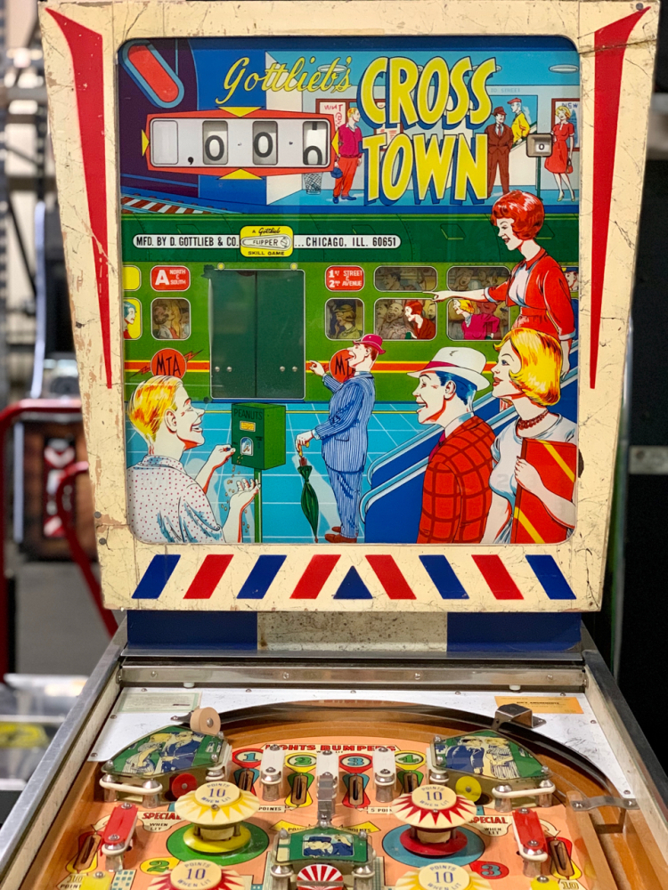 CROSS TOWN ELECTRO MECHANICAL PINBALL MACHINE GOTTLIEB 1966