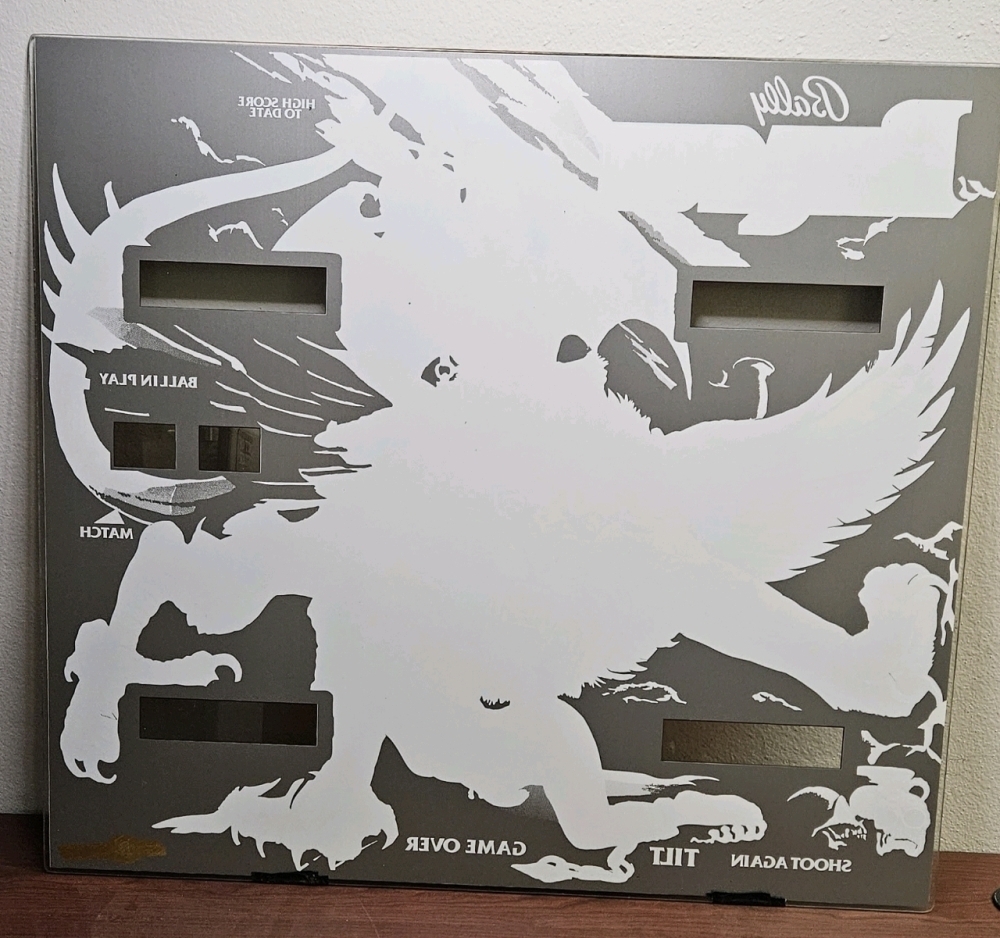 BALLY PARAGON LICENSED PINBALL BACK GLASS ART W/ HOLO