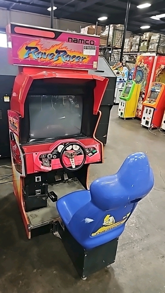 RAVE RACER SITDOWN DRIVER ARCADE GAME NAMCO