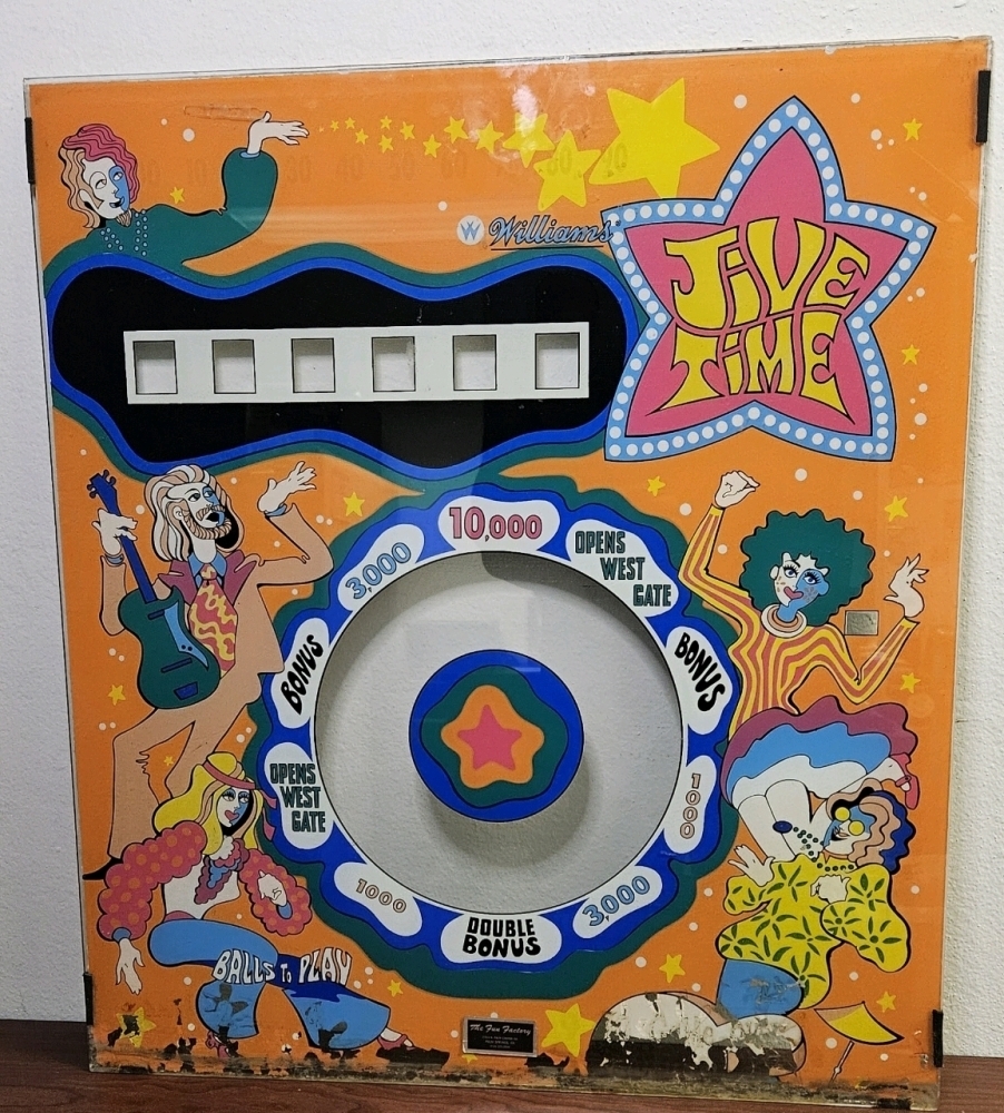 JIVE TIME PINBALL BACK GLASS ARTWORK