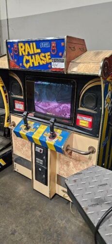RAIL CHASE SEGA ARCADE GAME UPRIGHT. NO SEAT