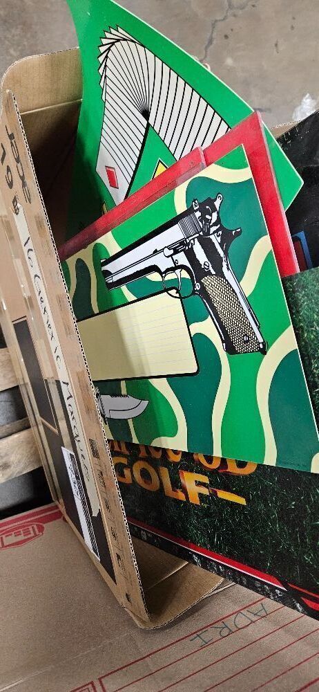 1 BOX LOT- GENERIC ARCADE GAME MARQUEE'S MISC