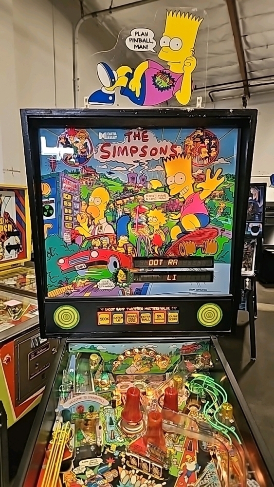 THE SIMPSON'S ORIGINAL PINBALL MACHINE DATA EAST CLASSIC