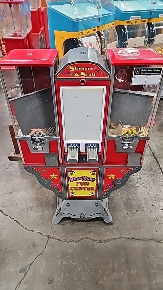 PLAY MORE FUN CENTER COMBO BULK VENDING RACK 2-2 CAPSULE DUAL SELECT ...