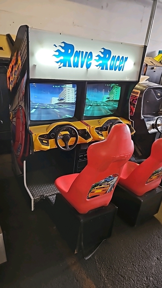 RAVE RACER TWIN SITDOWN RACING ARCADE GAME NAMCO