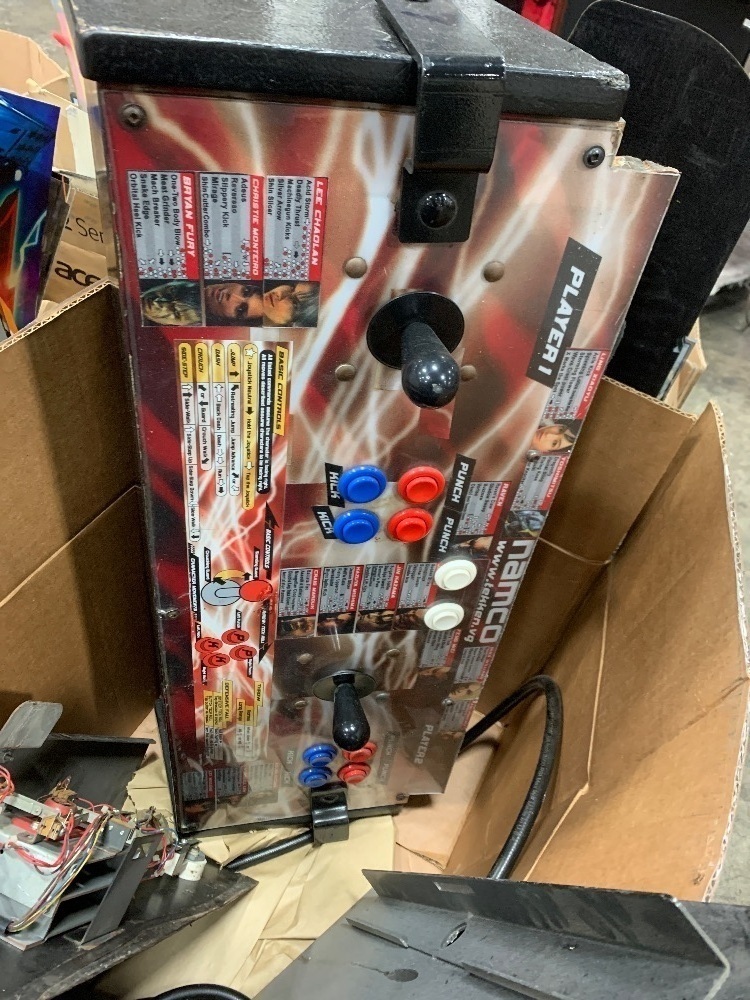 1 BOX LOT- MISC ARCADE CONTROL PANELS TEKKEN, HOD, MS PAC