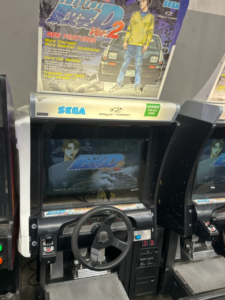 INITIAL D 2 TWIN DRIVER LCD MONITORS RACING ARCADE GAME SEGA