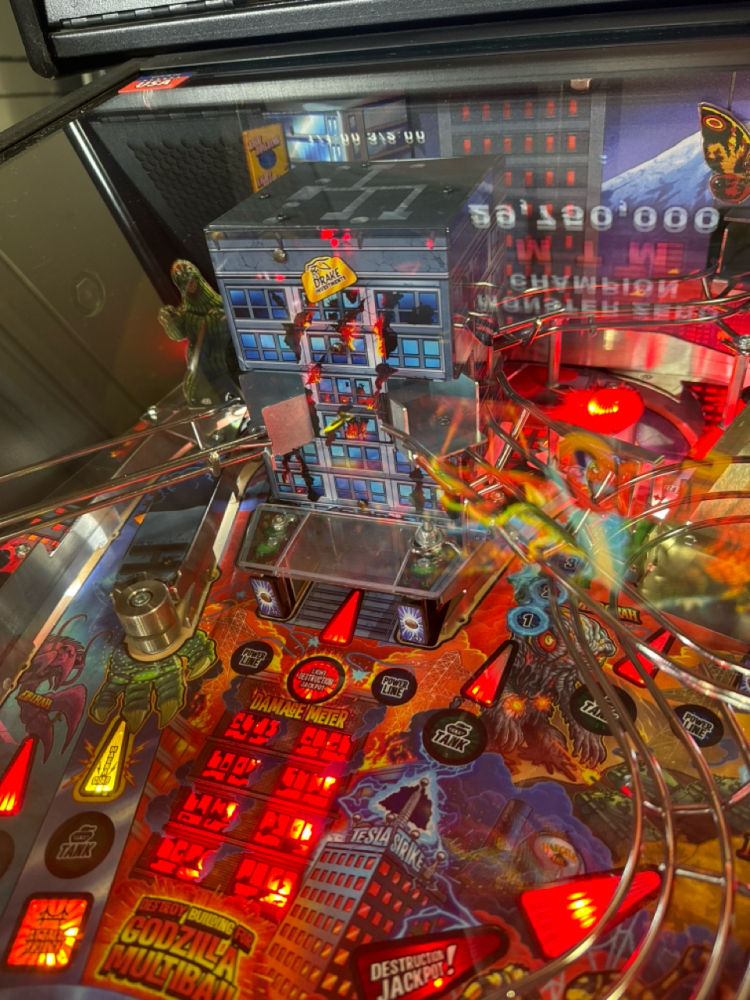 GODZILLA PRO PINBALL MACHINE STERN W/ SHAKER MOTOR INSTALLED