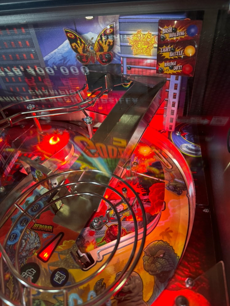 GODZILLA PRO PINBALL MACHINE STERN W/ SHAKER MOTOR INSTALLED