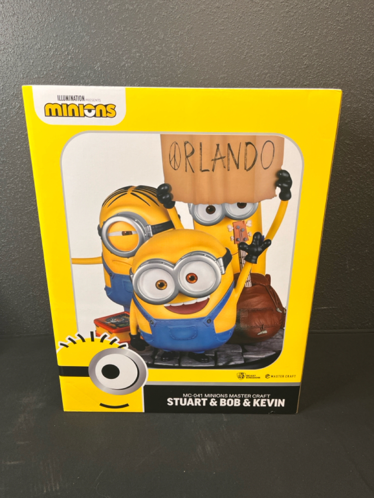 BEAST KINGDOM MINIONS MASTER CRAFT STUART, BOB, AND KEVIN LARGE STATUE