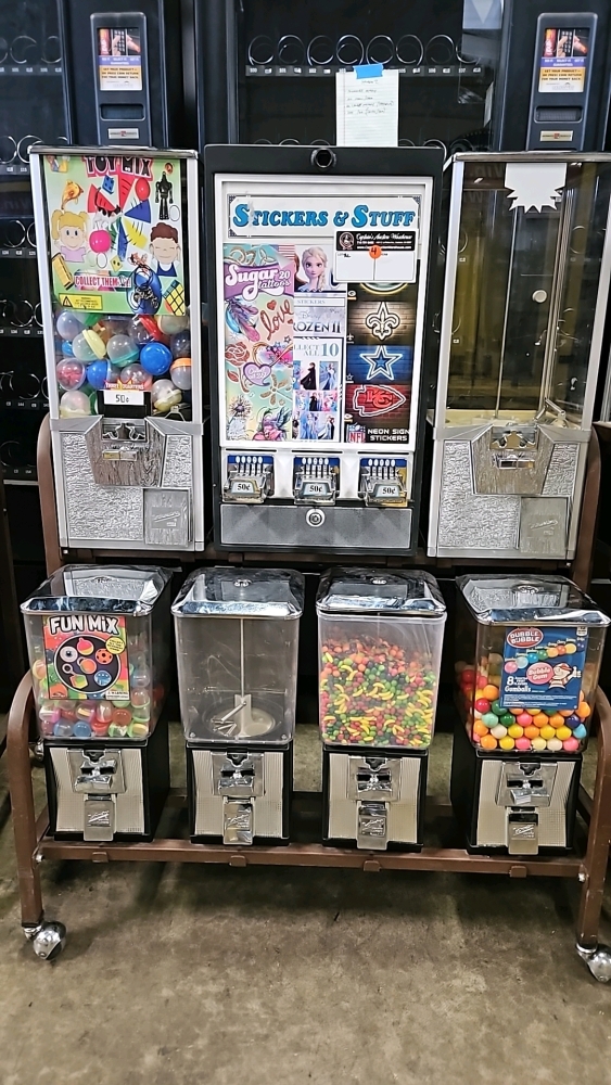 NORTHWESTERN STICKER STUFF COMBO VENDING RACK #4