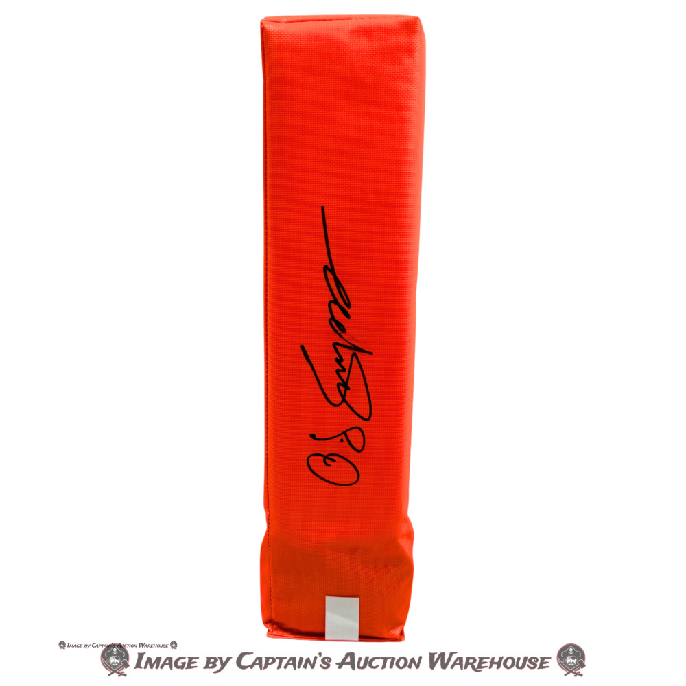 SIGNED O.J. SIMPSON FOOTBALL END ZONE PYLON