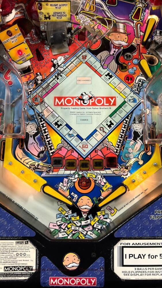 MONOPOLY PINBALL MACHINE STERN