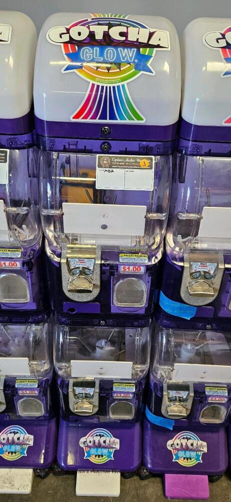 TOMY GOTCHA DUAL BIN SINGLE GLOW PURPLE CAPSULE VENDING STAND #3