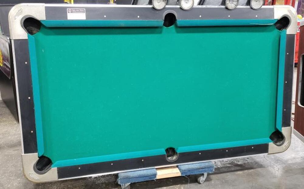 POOL TABLE DYNAMO GREEN COIN OP SLATE TOP