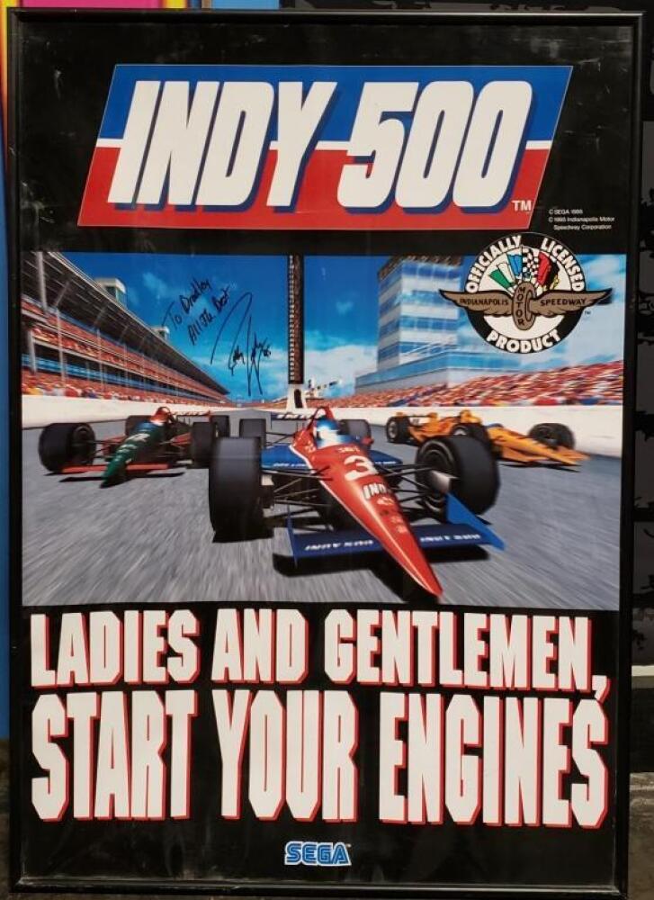 INDY 500 RACING SIGNED ARCADE ORIGINAL PROMO