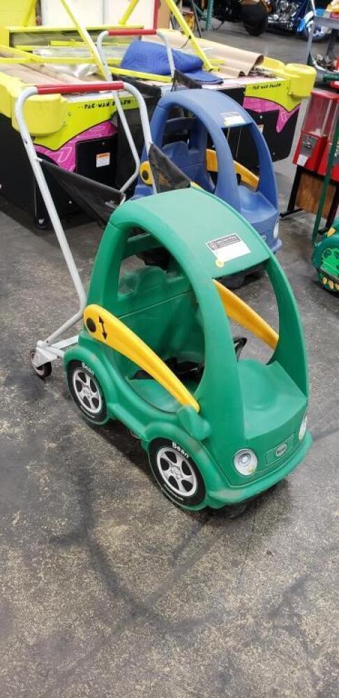 RACE CAR GREEN KIDS CART STROLLER #3