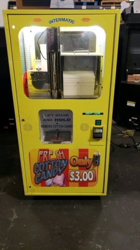 COTTON CANDY SELF SERVE VENDING MACHINE INTERMATIC W/ SUPPLIES